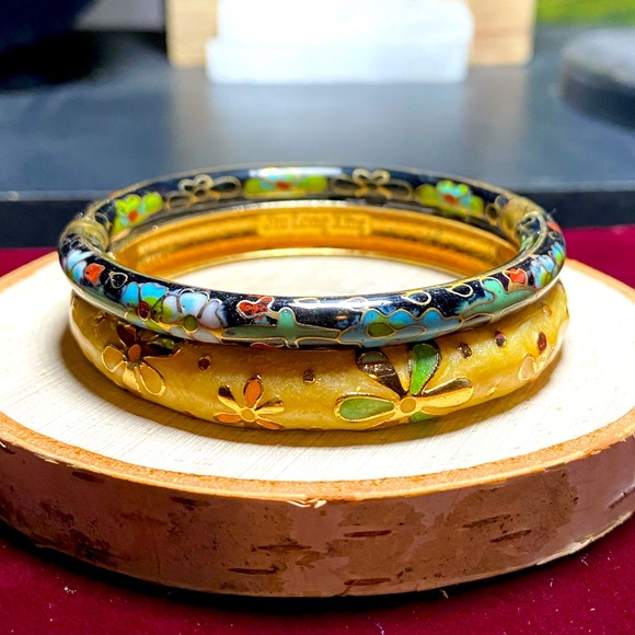 Vintage | Jewelry | Vtg Jiu Long Xing Cloisonn Bracelets | Poshmark